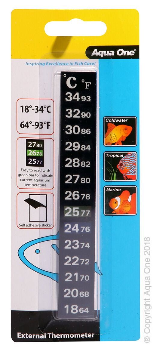 Aquarium Aqua One Stick on Thermometer – Jurassic Jungle